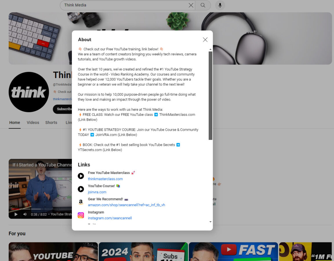 YouTube Channel & Video Descriptions Optimization | yellowHEAD